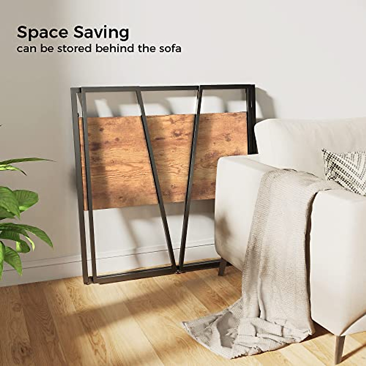 EUREKA ERGONOMIC Modern Folding Computer Desk Teen Student Dorm Study Desks 33-inch Teak Wood Fold up Desk, Easy to be Folded or Unfolded for Writing, Laptop Working and Crafting, Fits Home Office