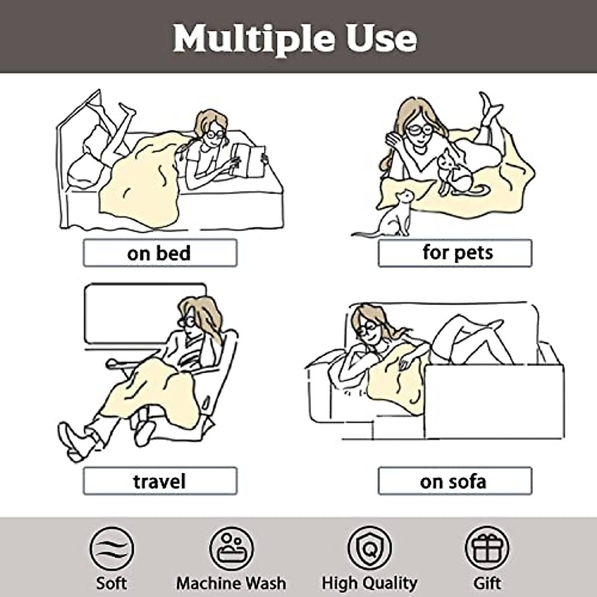 Yiyhuxf Best 50th 15th 10th 5 Year 3rd Wedding Birthday Gifts for Wife for Her Throw Blanket 60"x50"