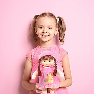 Linzy Plush 17.5'' Pink Niobe Sweet Cakes Rag Doll for Girls, Soft Plush Doll,Sleeping Cuddle Buddy for Toddlers, Muñecas de Trapo para Niña