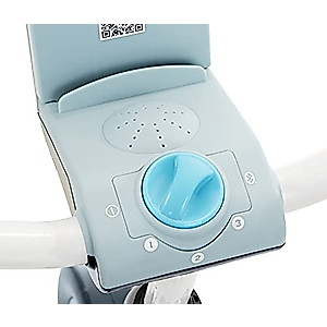 Little Tikes Pelican Explore & Fit Cycle Adjustable Play Fitness Exercise Equipment Stationary Bike with Videos and Built-in Bluetooth Speaker, For Kids Ages 3-7 Years, WHITE, BLUE