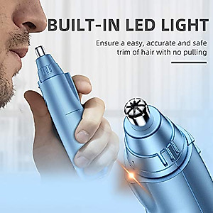 Ear and Nose Hair Trimmer for Men Women Rechargeable Trimmer with Dual Edge Blades Easy Cleaning and Washing