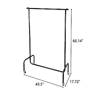 ZGEHCO Clothes Rack Garment racks for Hanging Clothes,Clothing Rack with wheels and Brakes,Commercial Grade Heavy Duty Sturdy Metal Rolling Clothes Coat Rack Holder Free Standing,Black