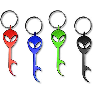 Alien Head Bottle Opener Keychain