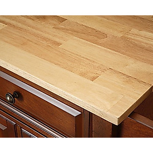 Crosley Furniture Cambridge Kitchen Island with Natural Wood Top - White