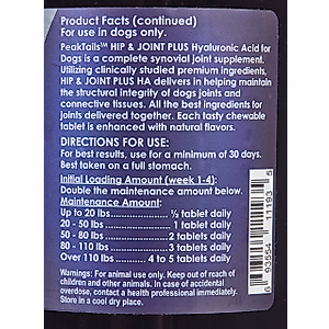 KALA HEALTH PeakTails Arthrix Plus HA, 150 Count Tablets, Provides Maximum Hip & Joint Support for Dogs, Formulated with Clinically Studied Ingredients, MSM, Glucosamine, Chondroitin, Hyaluronic Acid