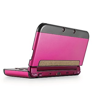 TNP New 3DS Case (Hot Pink) - Plastic + Aluminium Full Body Protective Snap-on Hard Shell Skin Case Cover for New Nintendo 3DS 2015 - [New Modified Hinge-less Design]
