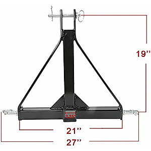 2" Receiver 3 Point Trailer Hitch Category 1 Tractor Tow Drawbar Adapter Compatible with BX Kubota John Deere LM25H WLM Tractor NorTrac Kioti Yanmar