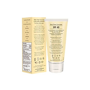 Babo Botanicals Daily Sheer Mineral Face Sunscreen Lotion SPF 40, Fragrance Free, 1.7 Fl Oz