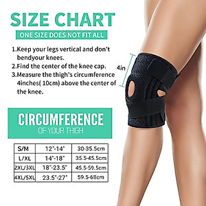 ABYON Adjustable Knee Braces for Knee Pain with Side Stabilizers for Man Women.Relieves Meniscus Tear,ACL, LCL, MCL,Arthritis.Non Slip Adjustable Knee Support for Joint Pain Relief,Injury Recovery
