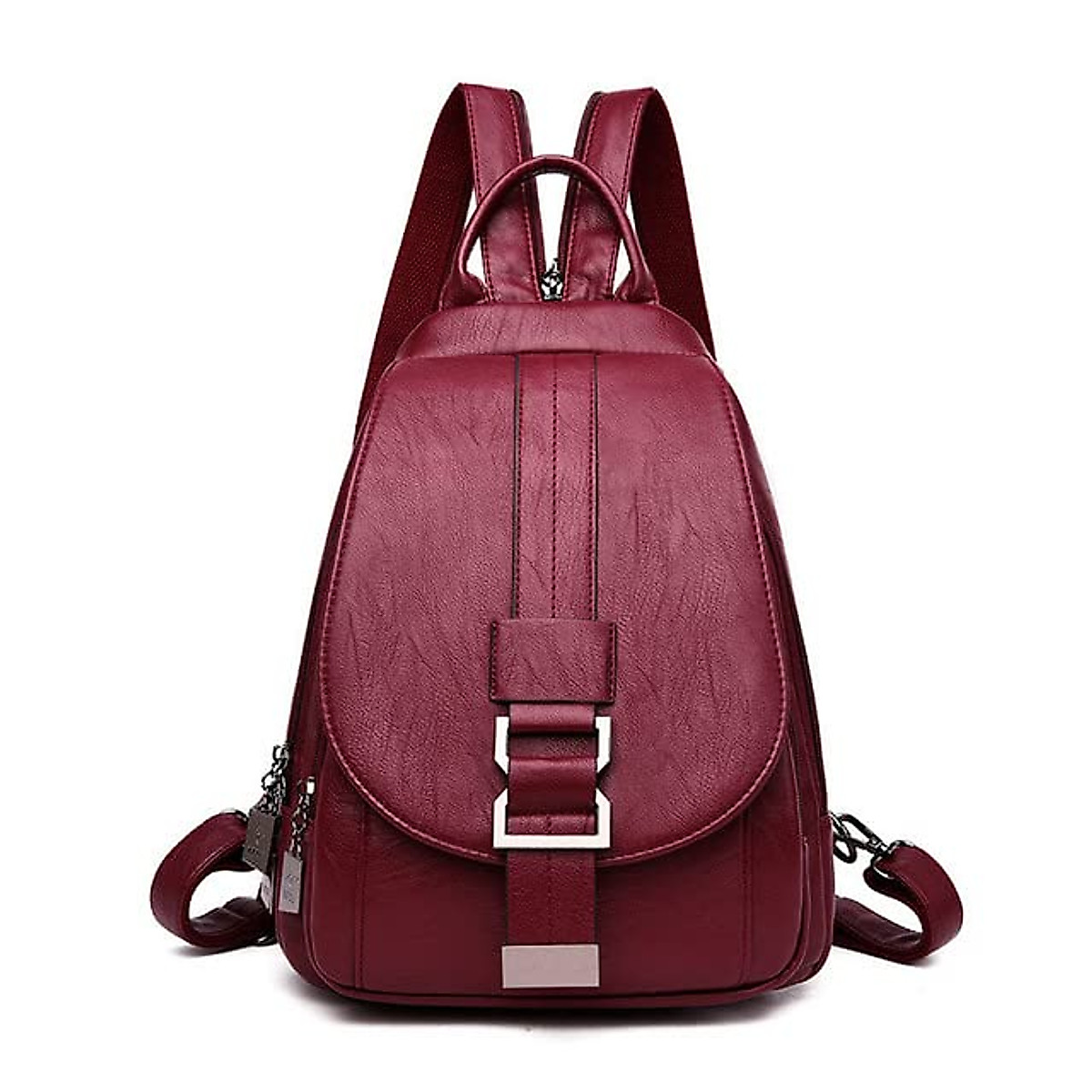 JishinGal Mini Backpack Purse For Women With Reinforced Straps Multipurpose Design Casual Daily Leather Flap Backpack