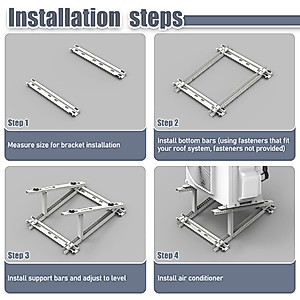 Flamorrow Rooftop Mini Split Mount Bracket, Adjustable Roof Support Bracket for Ductless Mini Split Air Conditioner Condenser & Heat Pump, Holds Up to 300 lbs, 9,000 BTU to 24,000 BTU