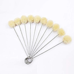 25 Pieces Wool Daubers Ball Brush Leather Dye Tool with Metal Handle Applicator for DIY Crafts Projects