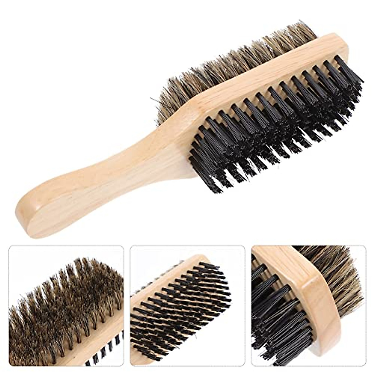 DOITOOL Men Set 1 Set Men Beard Brush Bristles Mustache Brush Grooming Comb Facial Hair Grooming Tools with Wood Handle for Growth Styling Shine Softness Size S Stocking Stuffer Gifts