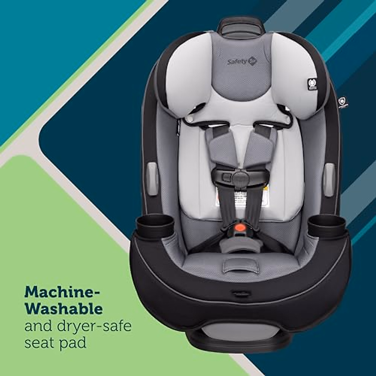 Safety 1st Grow and Go All-in-One Slim Convertible Car Seat, Rear Facing, 5-40 lbs, Forward Facing (30–65 lbs), High Back Booster Seat 40-100 pounds, Carbon Rose