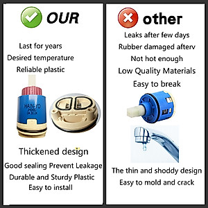 JH04BD Ceramic Plastic Faucet Cartridge 40mm Replacement Cartridge With Single Lever Cartridge Pressure Balance Cartridge Replacement, Compatible with FC9AC010 Hain-Yo
