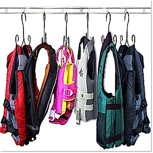 New! Life Jacket Hanger, Storage- Life Preserver, Life Vest Hanger & Storage, Life Jacket Dryer, Drying Rack, Drying Hangers; Boating Hanger & Storage (Chrome (Set of 10))