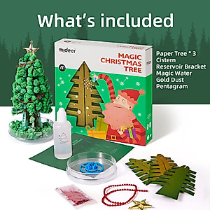 Mideer Magic Growing Crystal Christmas Tree, Presents Novelty Kit for Kids Funny Educational and Party Toys, Kids DIY Arts and Crafts, Science Kits Feel The Magical Growth of Xmas Ornaments