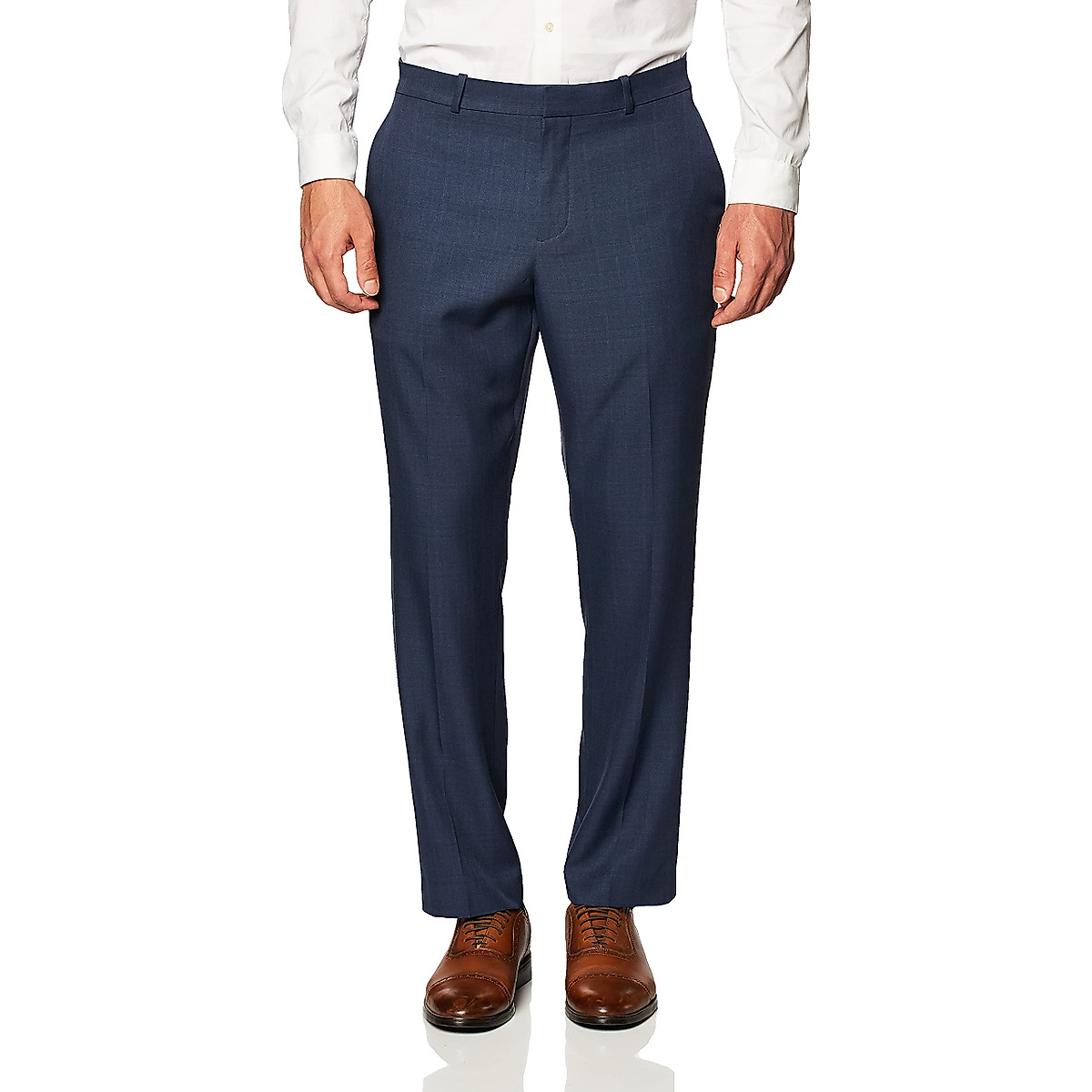 Perry Ellis Portfolio Men's Performance Dress Pant, Modern Fit, Non-Iron, Flat Front Stretch (Waist Size 30 - 42), Mood Indigo, 36W x 30L