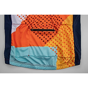 GCRFL Men's Cycling Jersey Set Road Bike Shorts Sleeves Jersey Zipper Pokcet Bib Shorts with Padded, Cycling Clothing kit Men (Navy, L)