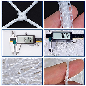 EMEKIAN 2 Pcs Soccer Replacement Goal Nets, 11 v 11 Polyethylene Football Net, Full Size Soccer High Impact Net Set for Match Training, 24.5 Ft x 8.2 Ft, NOT Include Posts