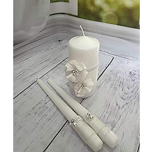 Magik Life Unity Candle Set for Wedding - Wedding décor - Decorative Candles Pillar - 6 Inch Pillar and 2 10 Inch Tapers - Unity Candle