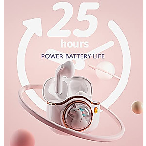 Pink Wireless Earbuds for Kids Women Workout Headphones Unicorn Cute Earbuds Kawaii Girls Small Ears Women Gaming Earbuds Small Tiny Mini Micro Pink Earphones Headphones