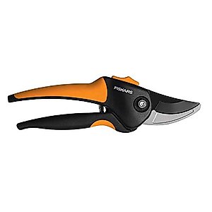 Fiskars 79436997J Softgrip Bypass Pruner, Black/Orange Small
