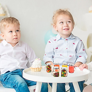 Tessco 48pcs Mini Mason Jar Mugs Mason Jar Mugs with Handles and Lids Small Drinking Glass and DIY Favor Wedding Bridal Shower Party Supplies for Drinks, Gifts, Candles and Crafts (Silver Lid,1.4 oz)