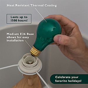 GoodBulb 25-Watt Incandescent Light Bulb - Green Color - Honorary Military Light - A19 Shape E26 Base (Pack of 2 Bulbs)