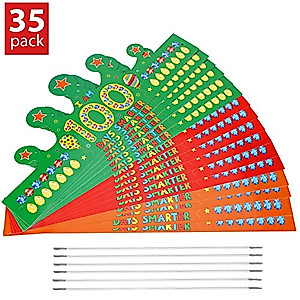 35 Pieces 100 Days Paper Crowns, 100th Day of School Celebration Paper Crown Party Hat with I am 100 Days Smarter Printed, for Classroom School Decor