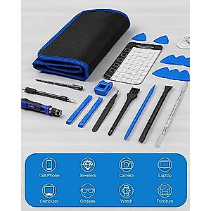 Precision Screwdriver Set, Computer Tool Kit, 146 PCS Laptop Screwdriver Kit with 123 Bits, Magnetic Mat, Suit for PC, iPhone, MacBook, Tablet, PS4, Xbox, Switch, Game Console and other Electronics