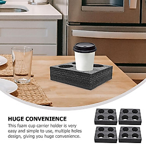 Cabilock 2 Pcs Cup Holder Tray Coffee Takeout Cup Trays Cup Holders for Drinks Drink Carrier Tray Disposable Tray Coffee Cup Holder Cup Carrier Epe Milk Tea Cup Takeaway Box