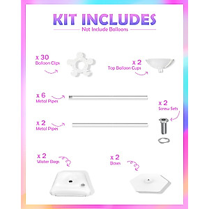 YALLOVE Heavy Duty Metal Balloon Stand Set of 2 with Threaded Rod Design, Height Adjustable from 1.3 to 10.5 Ft, Free Combination of Balloon Centerpiece for Table and Balloon Column Stand for Floor