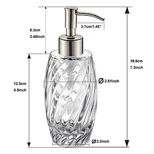 Delle Rosa Countertop Glass Soap Dispenser Oil Rubbed Bronze Clear Glass Bottle Dispenser for Kitchen, Bathroom Essential Oils, Lotions, Liquid Soaps