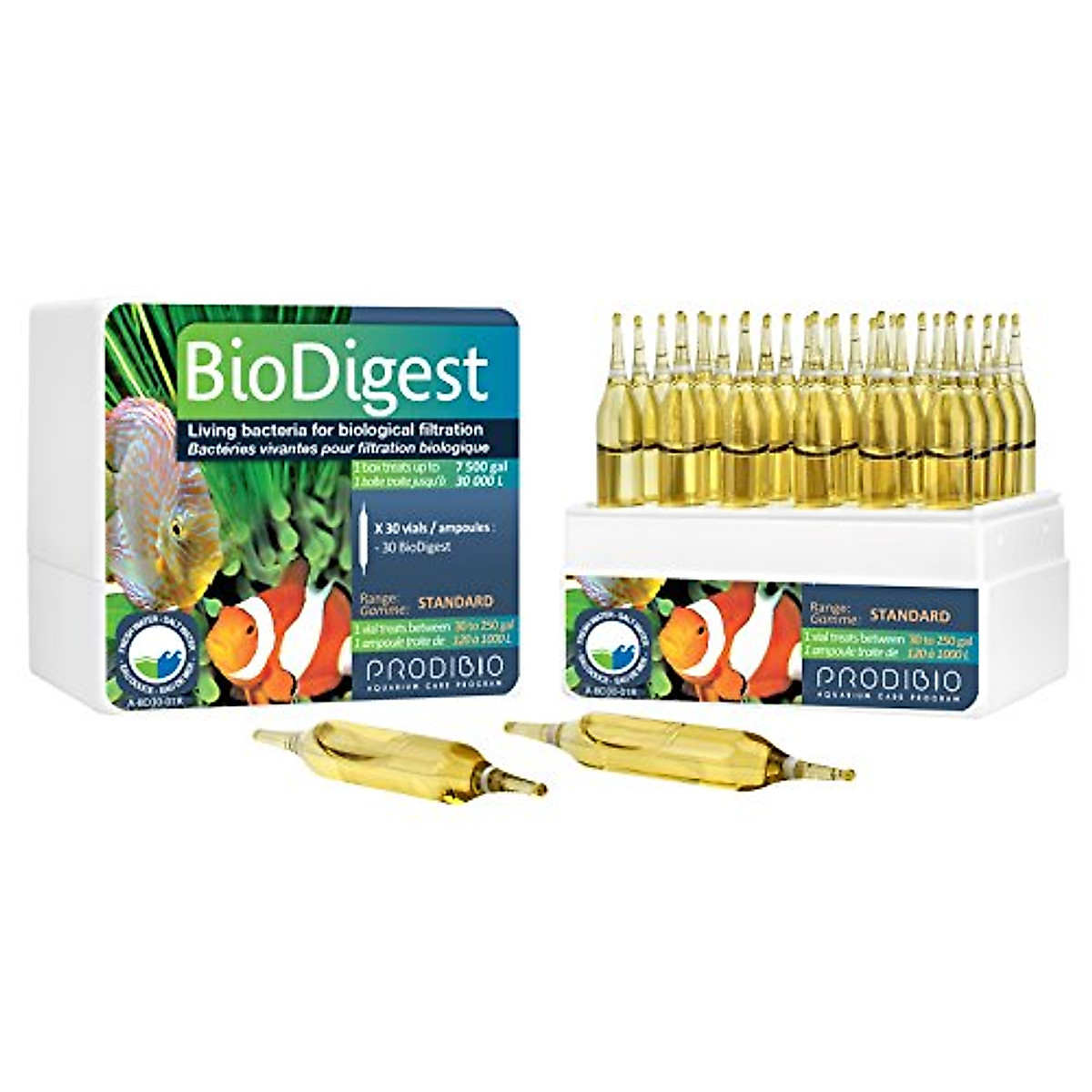 Prodibio Bio Digest, Nitrifying Bacteria, Fresh and Salt Water, 30/1 mL vials, 30 gal and up