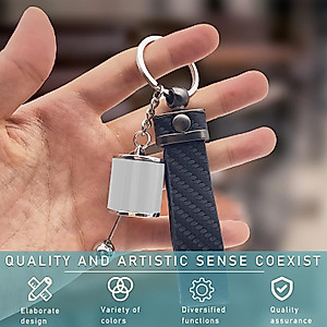 Kewucn Car Shifter Gear Keychain, Creative 6 Speed Manual Transmission Shift Lever Keyring, Auto Gearbox Shifter Key Chain (White)