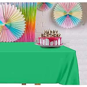 DecorRack 2 Rectangular Tablecloths -BPA- Free Plastic, 54 x 108 inch, Dining Table Cover Cloth Rectangle for Parties, Picnic, Camping and Outdoor, Disposable or Reusable in Green (2 Pack)