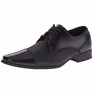 Calvin Klein Men's Bram Oxford, Black Diamond Leather, 9.5