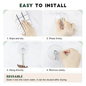 MUSICATE Suction Cup Hooks, 10 Pcs Clear Suction Cups with Metal Hooks Combo Set Removable Suction Cup Hook Reusable Suction Hangers for Bathroom Kitchen Window Glass Door - 4 Large 4 Medium 2 Small