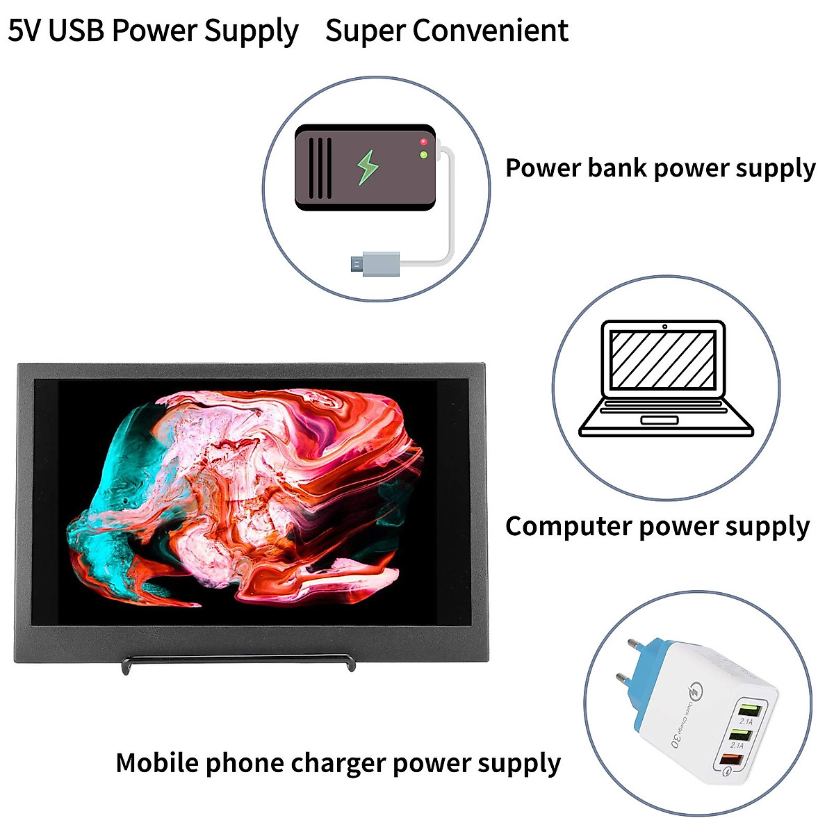 11.6 inch Portable Monitor, HDR High-Definition 16: 9 Screen Display, Support Mini Input Ideal for PS4 Computer Laptops