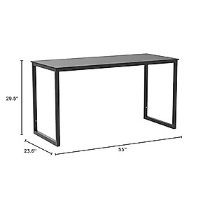 ZENY Computer Desk,55 Inch Office Desk Gaming Desk Writing Desk, Modern Simple Desk PC Laptop Study Student Table (Black, 55 inch)