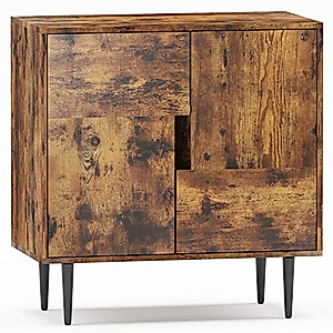 Mepplzian Buffet Cabinet with Storage Mid Century Sideboard Cabinet with 2 Doors Farmhouse Sideboard for Dining Room Kitchen Buffet Cabinet with Hutch Rustic Wooden Cabinets for Storage