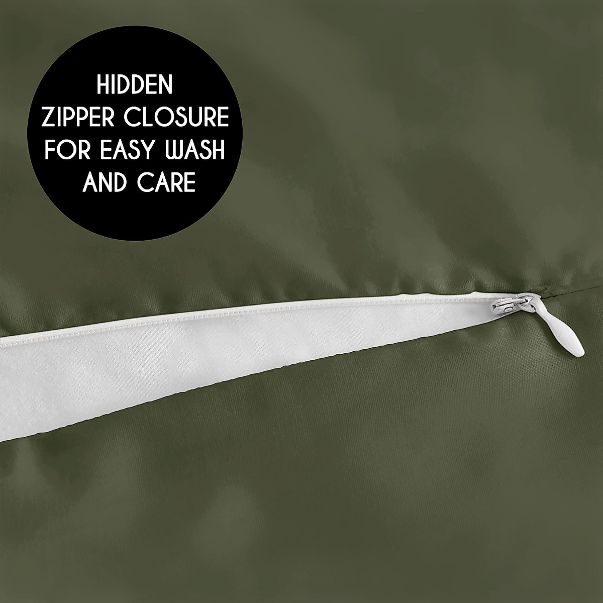 Sweet Jojo Designs Dark Green Body Pillow Case Cover (Pillow Not Included) - Solid Color Hunter Forest Olive for Rustic Woodland Camo Deer Collection