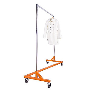 Only Hangers Commercial Grade Rolling Z Rack with Nesting Orange Base