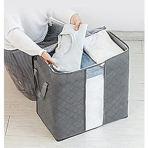 RIIOO Storage Container/Quilt Storage Bag/Large, Medium and Extra Large 3 Sets, Suitable for Storing Room Clothes and Quilts (Gray)