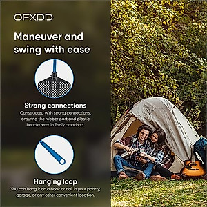 OFXDD Rubber Fly Swatter, Long Fly Swatter Pack, Fly Swatter Heavy Duty, Blue and Green Colors (3 Pack)