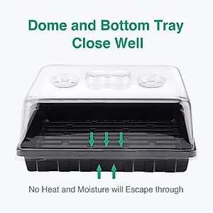 3-Set Strong Plant Growing Trays with Humidity Domes & Seed Starter Kit with Grow Light for Seed Growing Germinating, Starting, Cutting Clone & Plant Propagation Kit