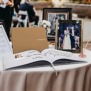 LSSH GmbH Guest Book - Elegant Wedding Guest Book with 100 Blank Pages, Baby Shower, Birthday, Graduation and Special Events -Wedding Sign in, Photos (Beige)