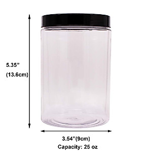 zmybcpack 8 Pack 25 oz Plastic Jars With Lids, Extra Labels, 1 Pen, Clear PET Seal Jar for Food Storage,Wide Opening Storage jar For Dry Food, Peanut, Powder, Kitchen & Craft Storage