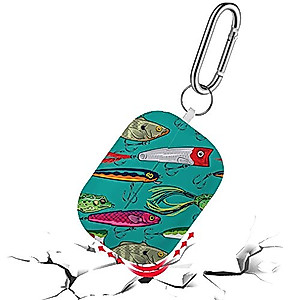 Art-Strap Protective Case, Compatible with AirPods Pro - Shockproof Soft TPU Gel Case Cover with Keychain Carabiner Replacement for Apple AirPods Pro (Pop Colorful Fishing Lures)